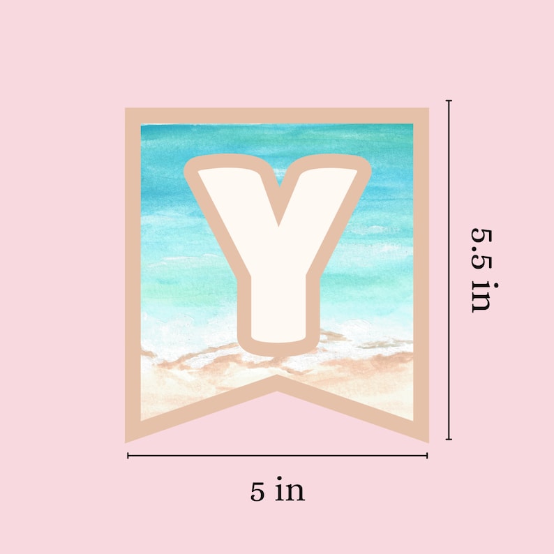 Printable Beach Birthday Banner Instant Download Beach, Coast, Sea ...