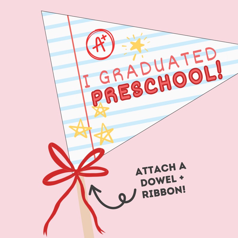 Printable Preschool Graduate Pennants for Kids | Instant Download Gifts ...