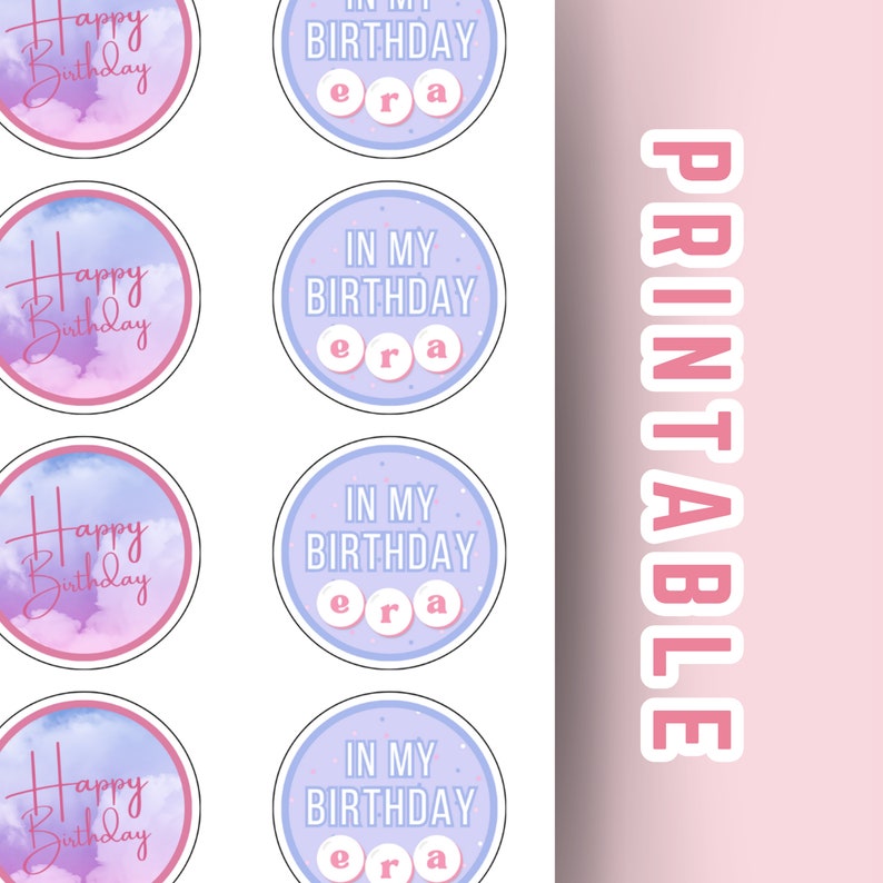 Printable Swiftie Lover Birthday Cupcake Toppers Taylor Swift Birthday
