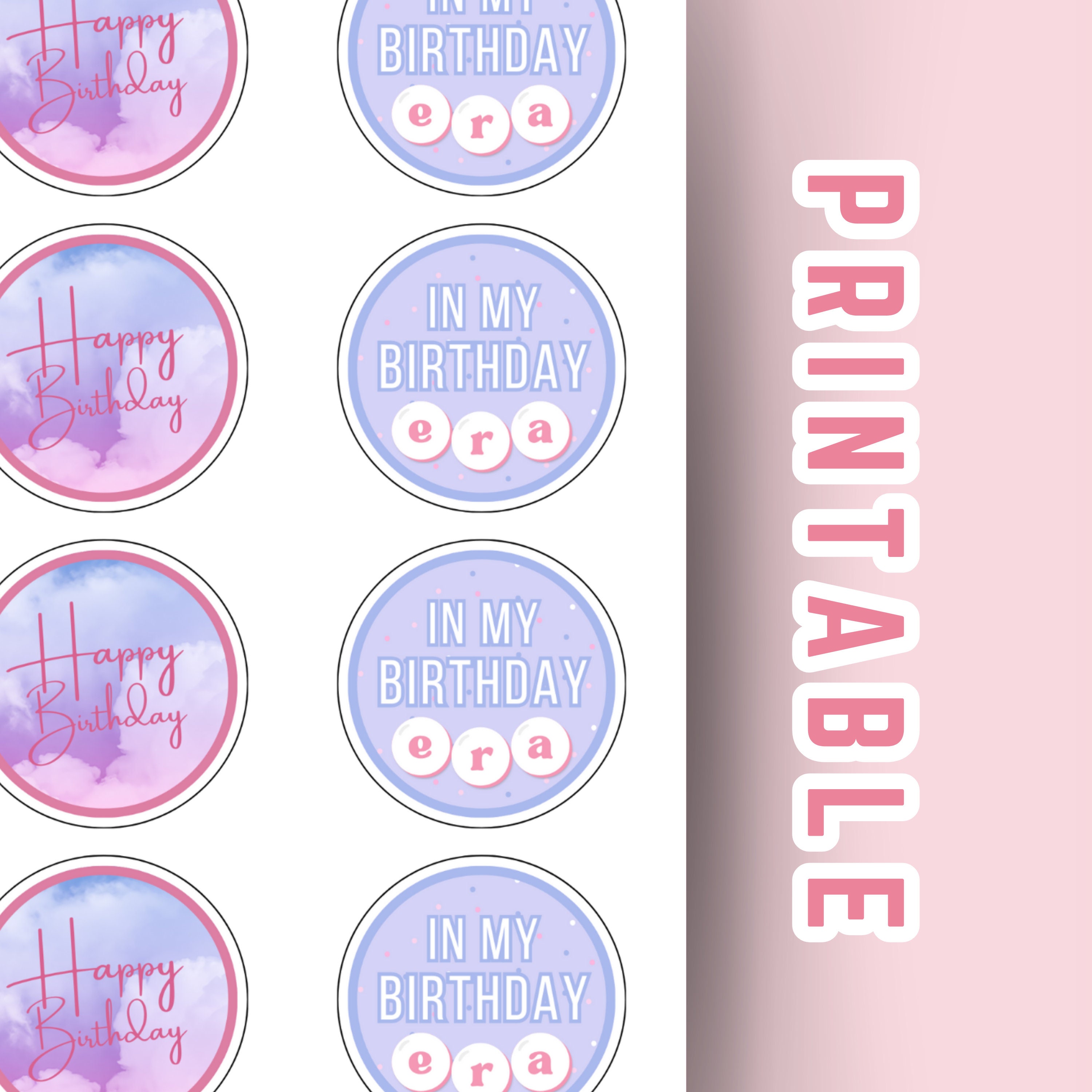 Printable Swiftie Lover Birthday Cupcake Toppers Taylor Swift Birthday ...