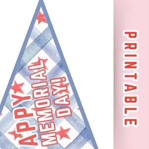Printable Memorial Day Pennant | Instant Download Banners, Party ...