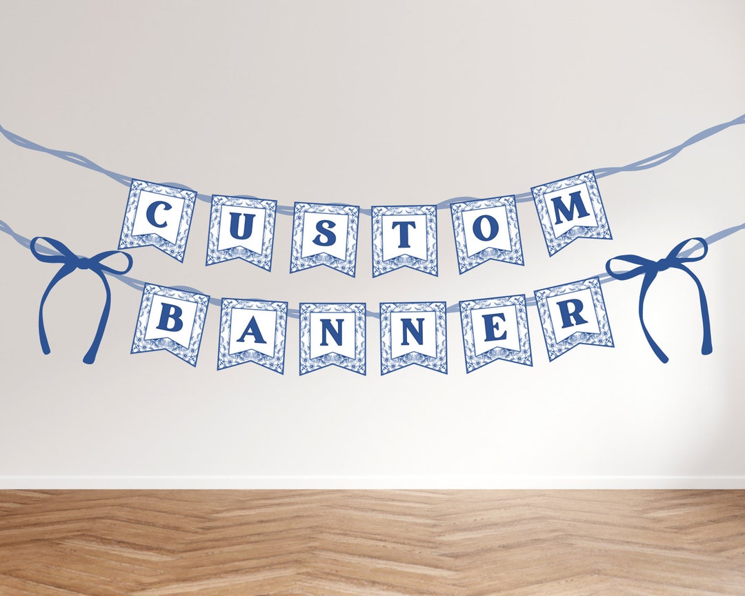 Custom Majolica Tile Banner | Italian, Greek, Mediterranean Print Party ...