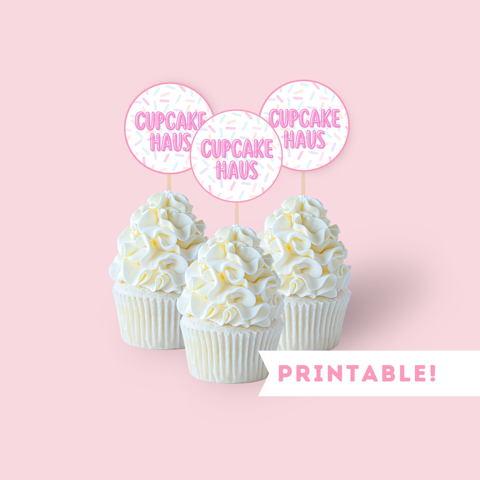Custom Logo Cupcake Toppers | Company Logo Cupcake Topper Template ...