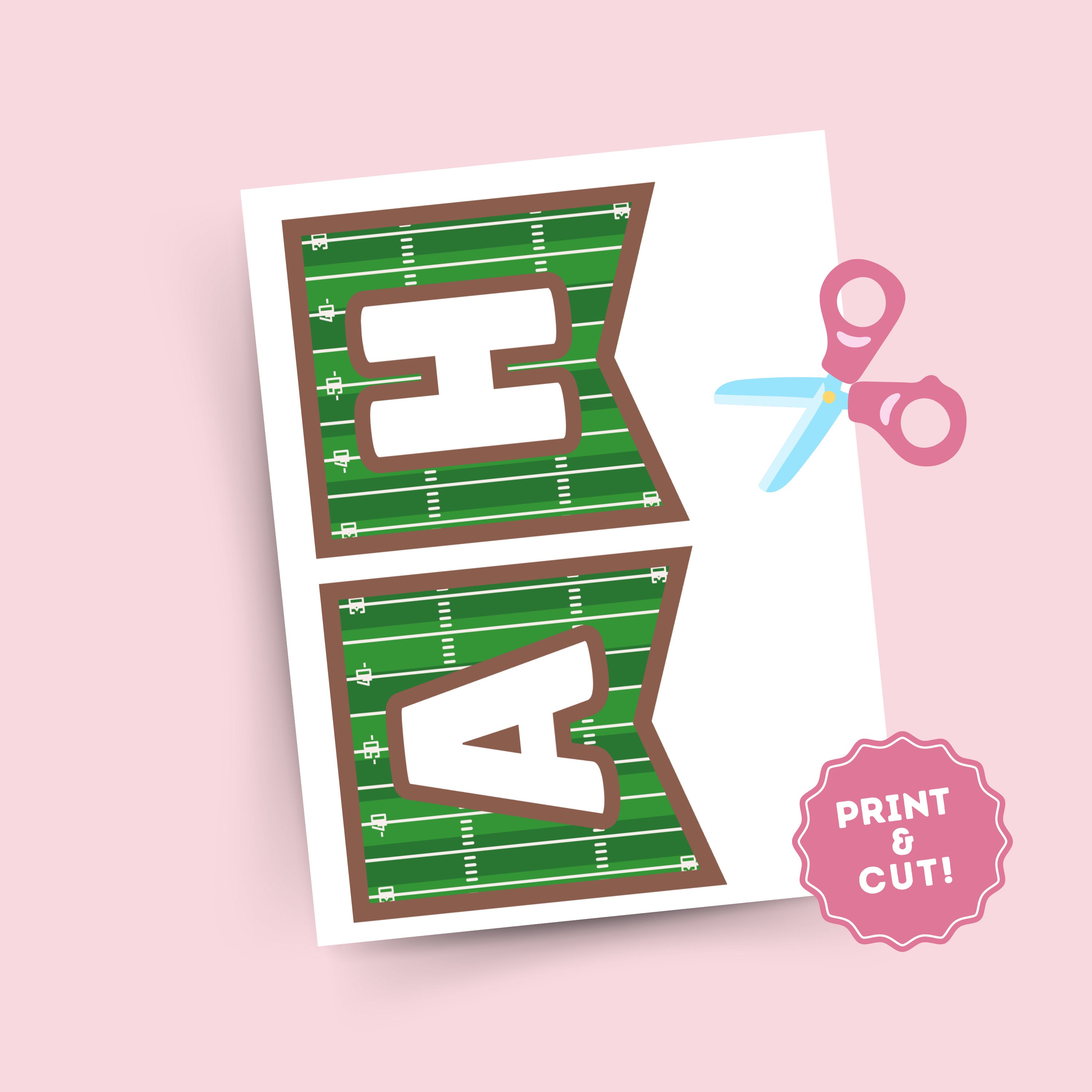 Printable Football Father's Day Banner Instant Download Decorations for ...