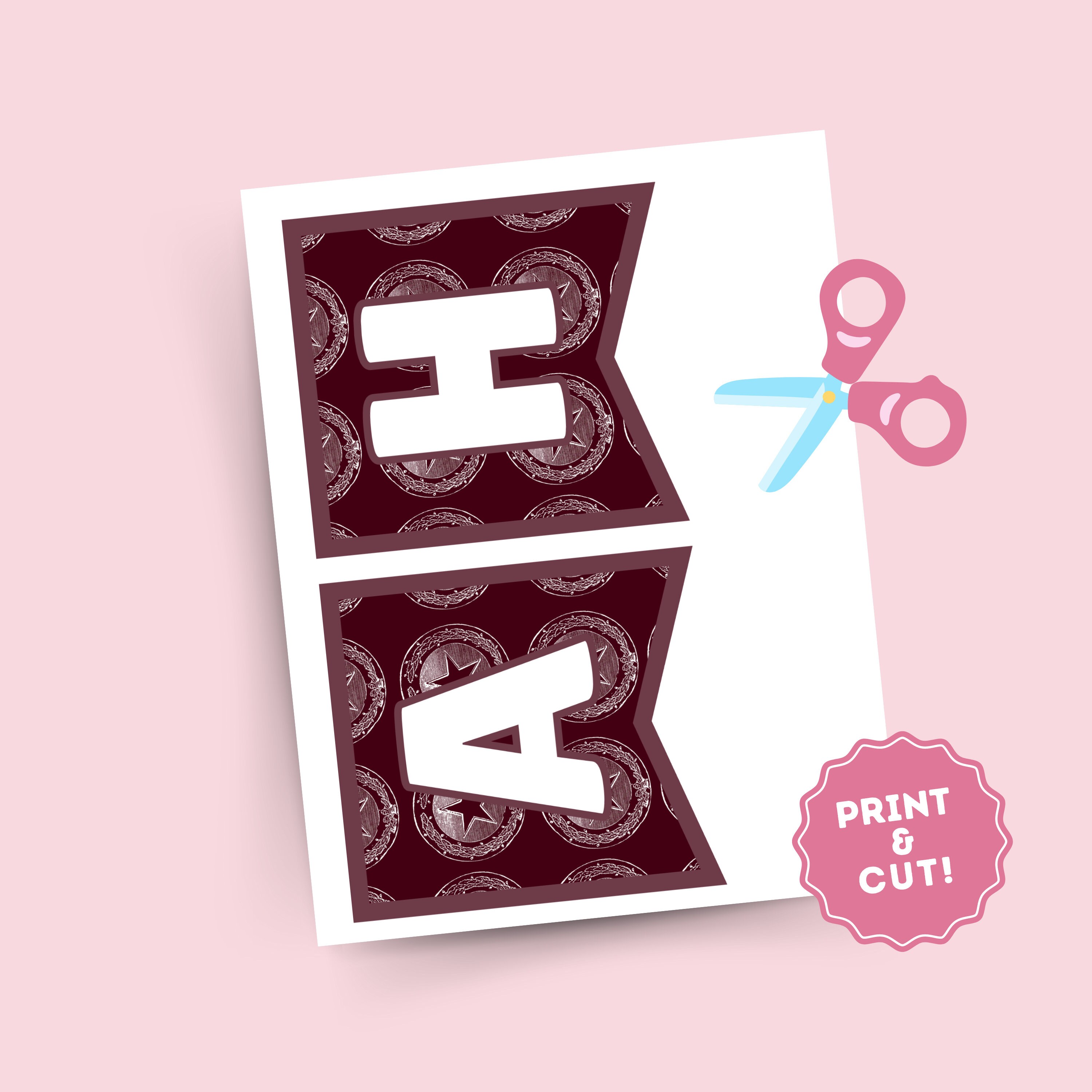 Maroon Graduation Banner, Printable Instant Download, Party Decorations ...