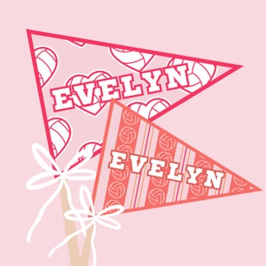Custom Volleyball Name Pennants | Instant Download, Printable Banners ...