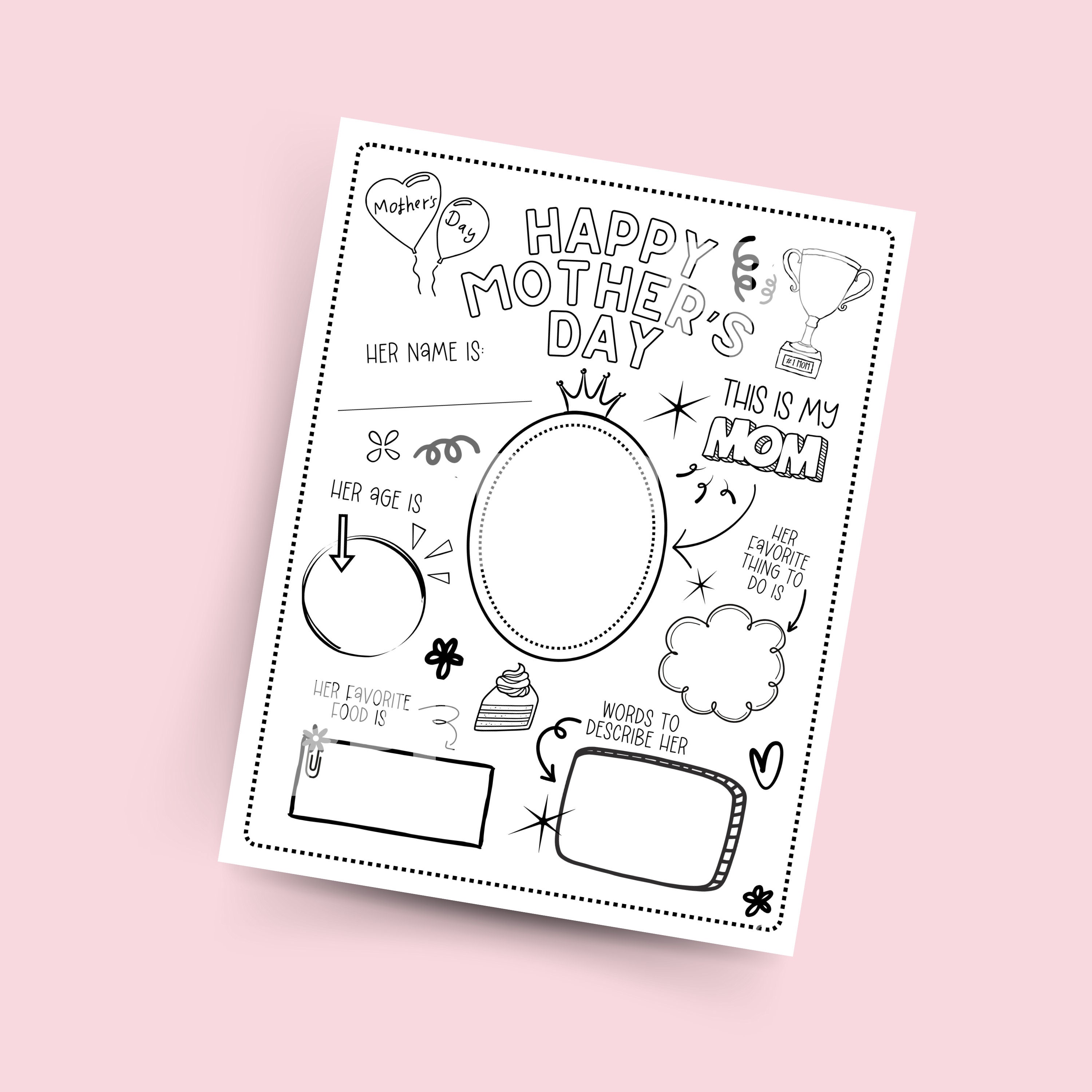 Printable Mother's Day Gifts, Activities to Mom From Kids | Instant ...