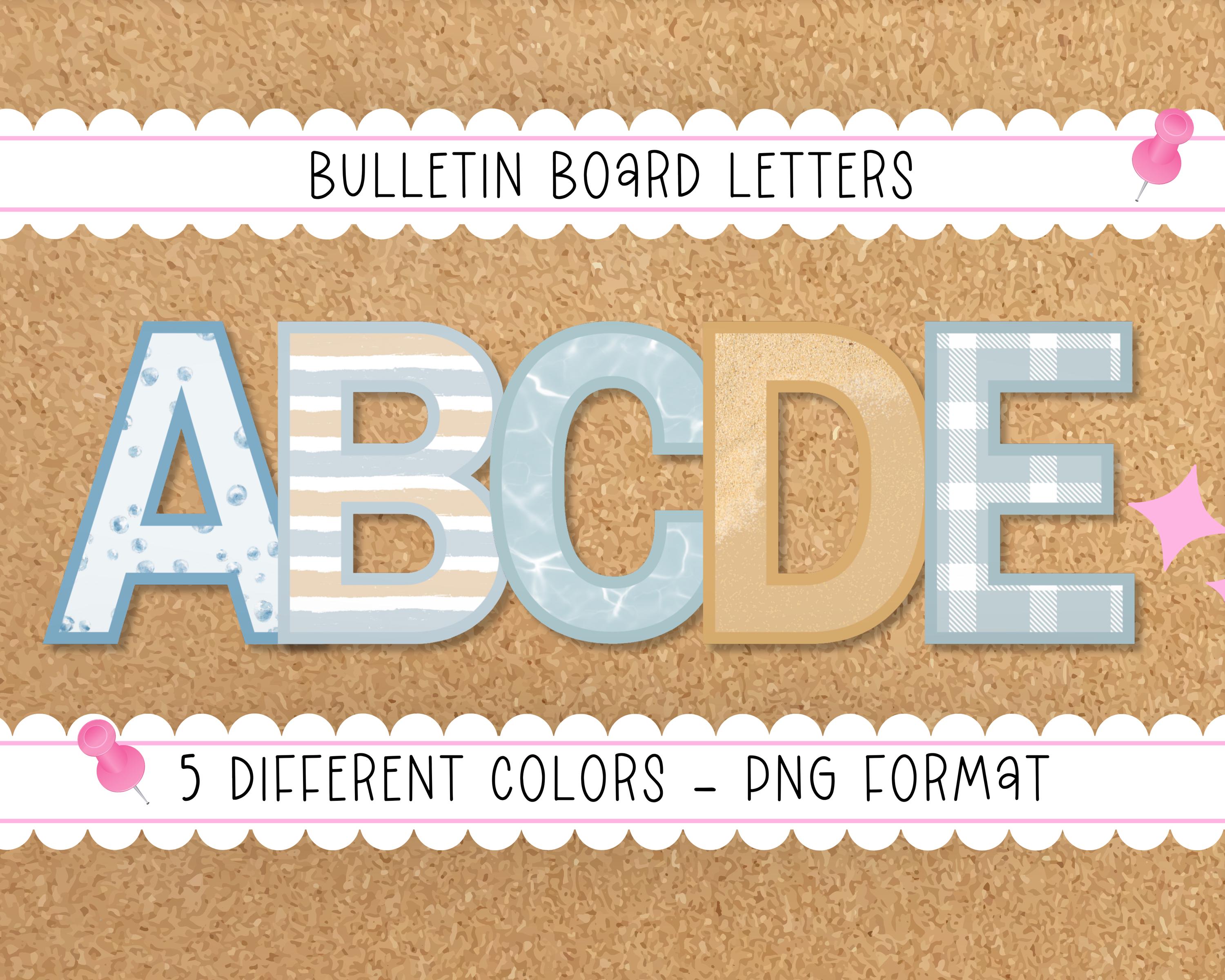 Printable Ocean Themed Bulletin Board Letters, PNG | Classroom Decor ...