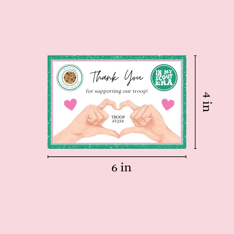 Editable Girl Scout Troop Thank You Cards | Custom + Printable Thank ...