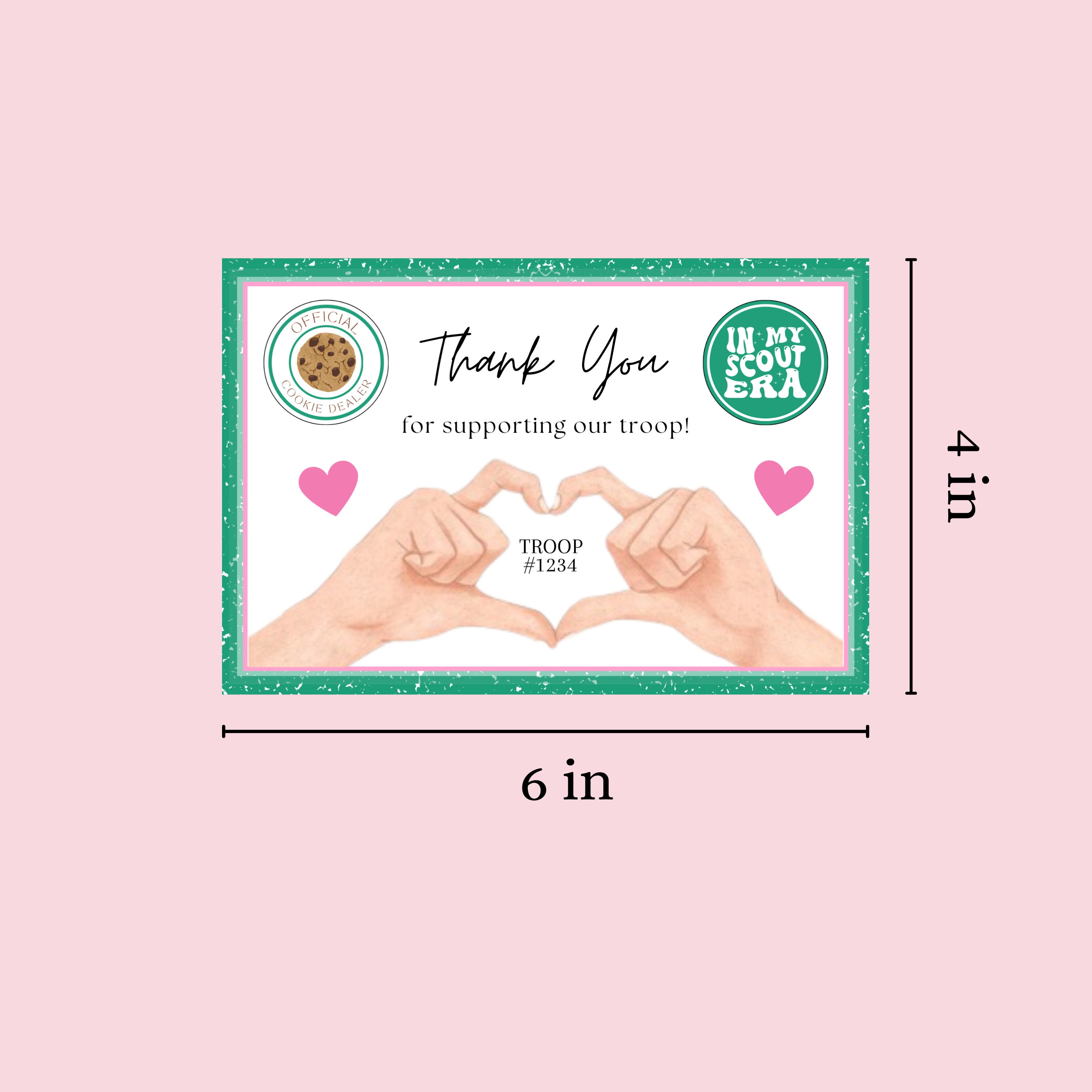 Editable Girl Scout Troop Thank You Cards | Custom + Printable Thank ...
