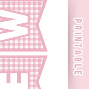 Printable Welcome Home Banner, Pink Gingham Pattern, PDF, PNG | New ...