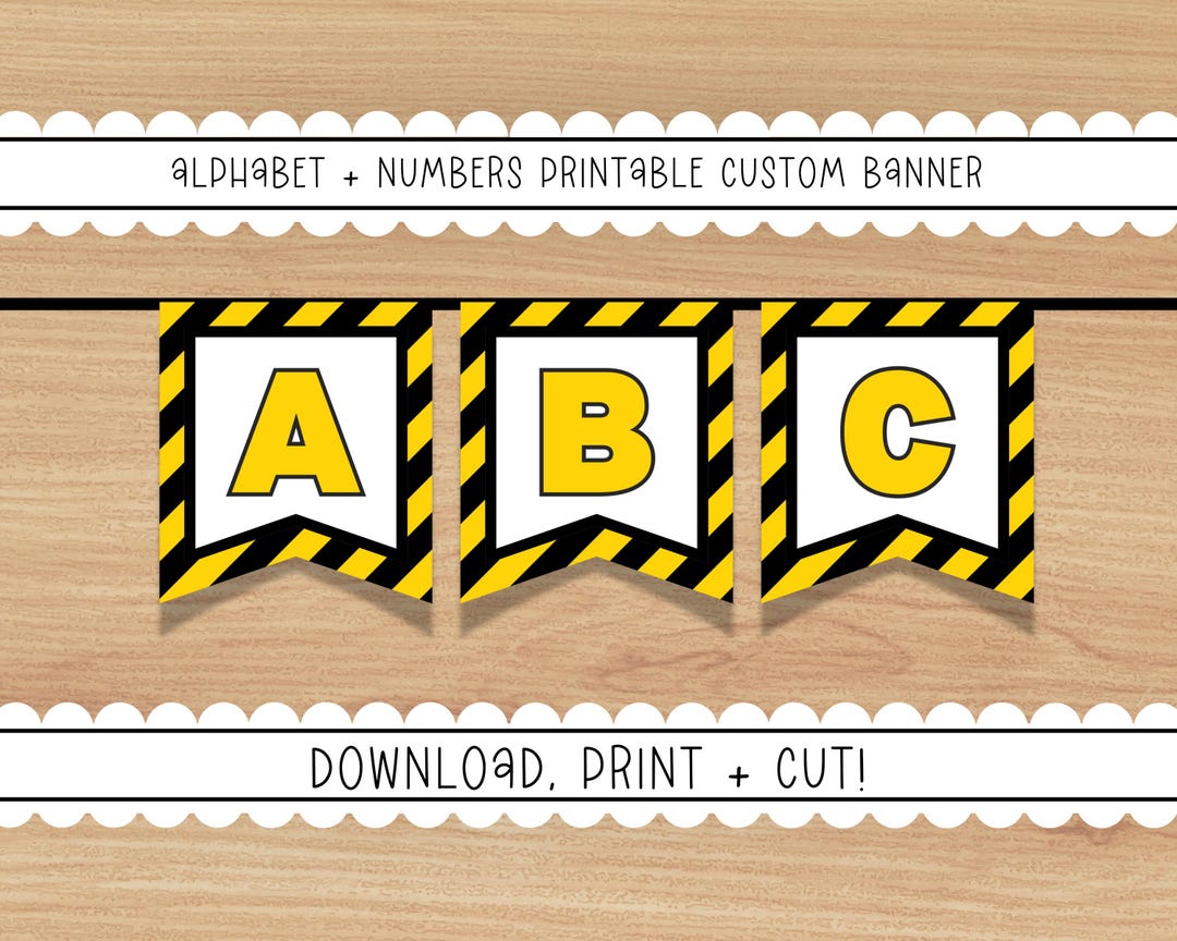 Custom, Printable Construction-themed Banner | Birthday Party, Kids ...