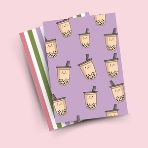 Boba Tea Themed Seamless Digital Paper Bundle | Instant Download Matcha ...