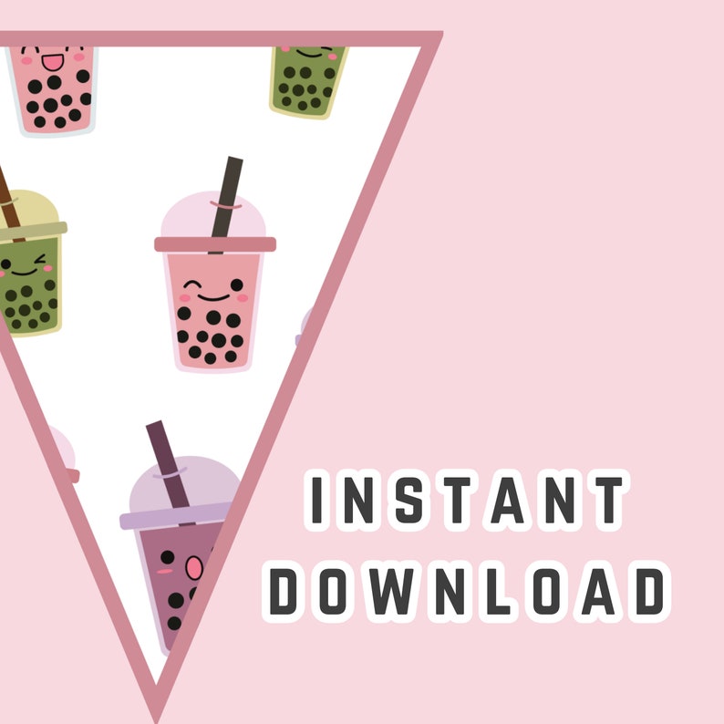 Printable Boba Tea Themed Banner Instant Download Decorations for Boba ...