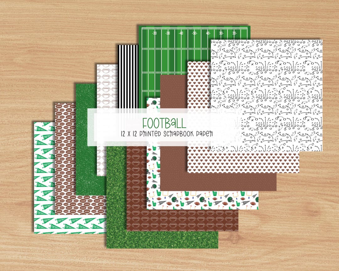 Football Scrapbooking Paper Bundle | Custom Craft Paper, American ...