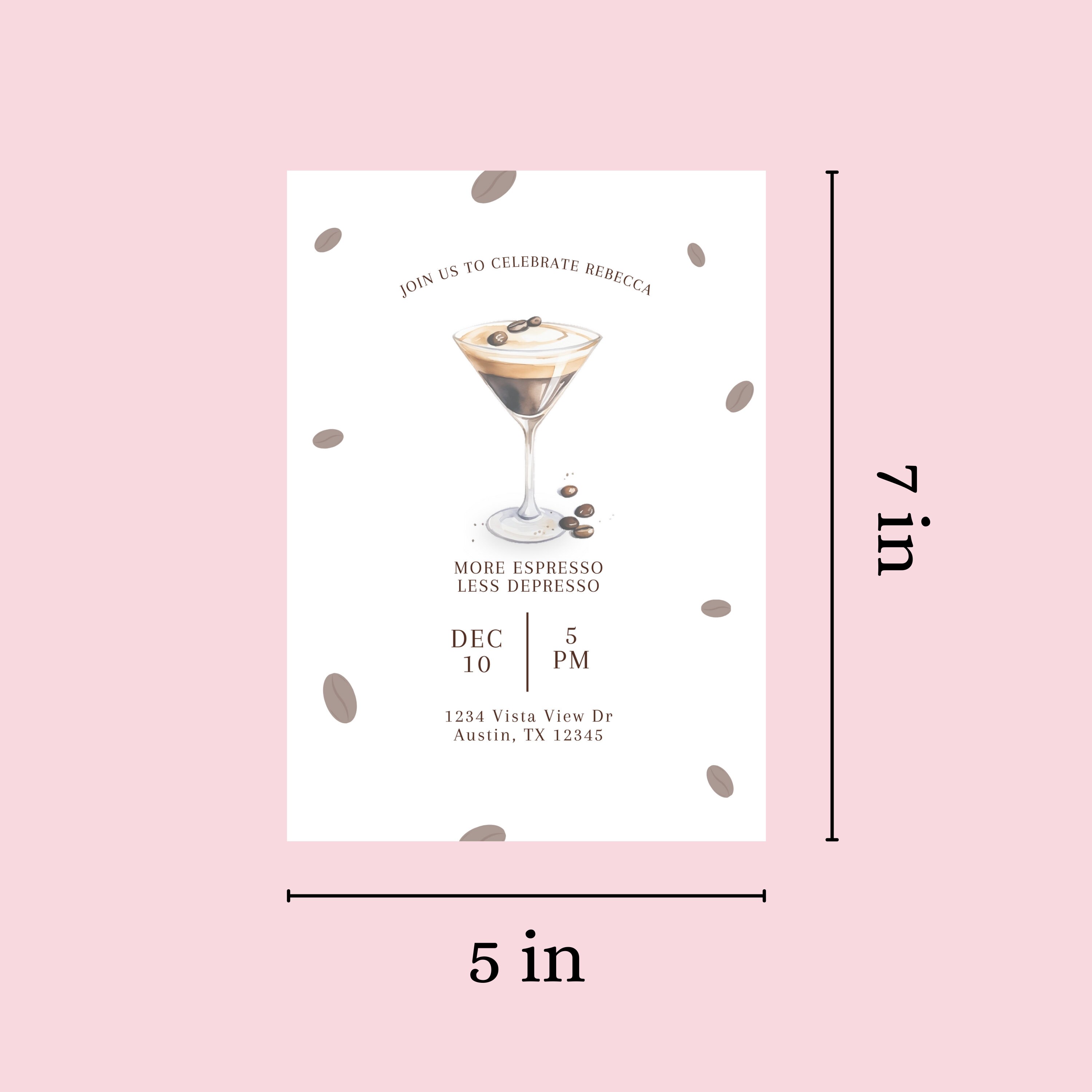 Espresso Martini Party Invite Template, Instant Download and Print ...