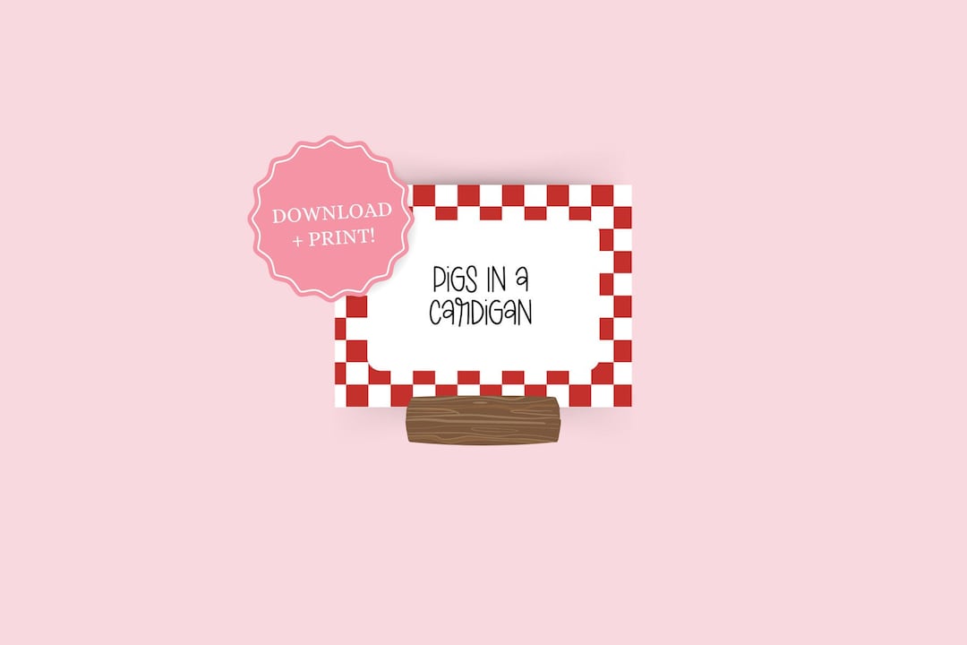 Printable Red Name Cards for Birthday Party Celebration | Red Checkered ...