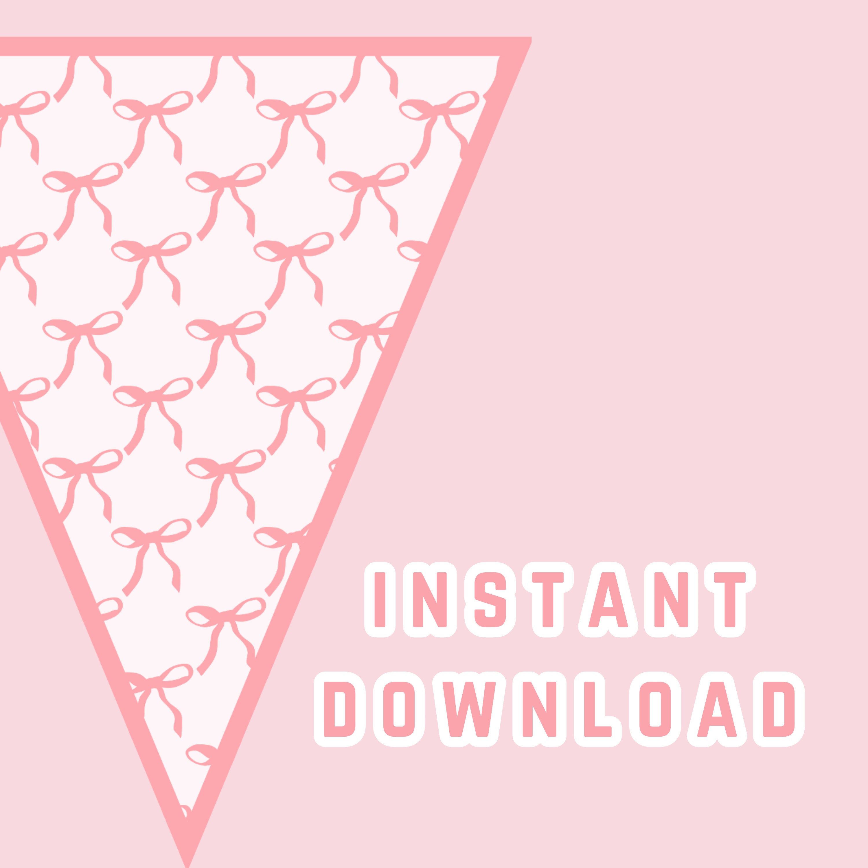 Printable Coquette Bow Banner | Instant Download PDF Banner for Girls ...