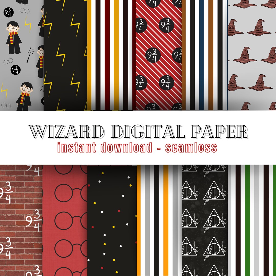 Seamless Wizard Theme Digital Paper | Instant Download, Printable ...