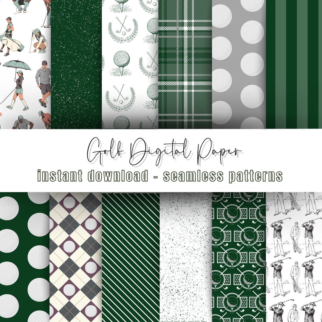 Golf Themed Digital Paper Bundle | Instant Download Golfing Seamless ...