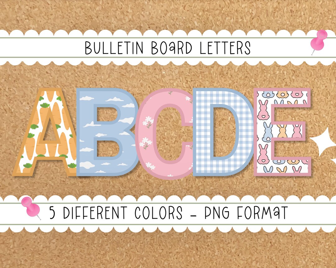 Printable Easter Bulletin Board Letters | Spring, Carrots, Bunny ...