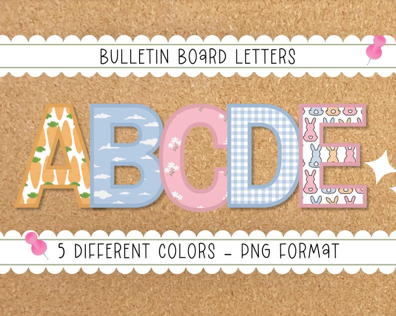 Printable Easter Bulletin Board Letters | Spring, Carrots, Bunny ...