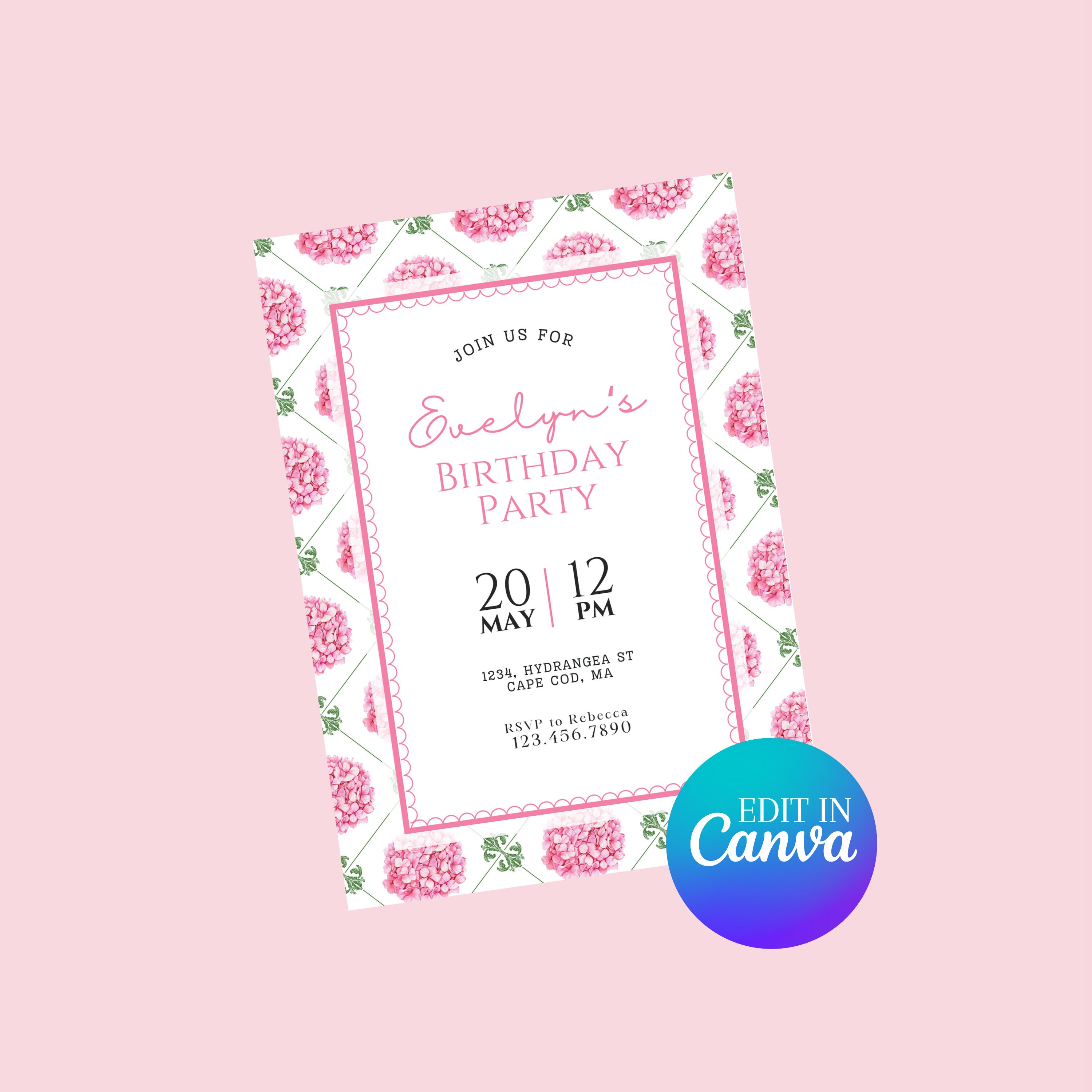 Custom Grand Millennial Birthday Party Invitation Template Instant ...