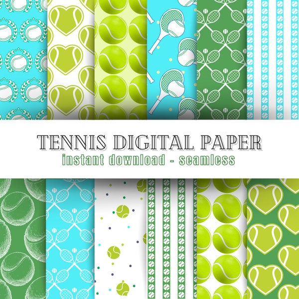 Tennis Digital Paper - Etsy