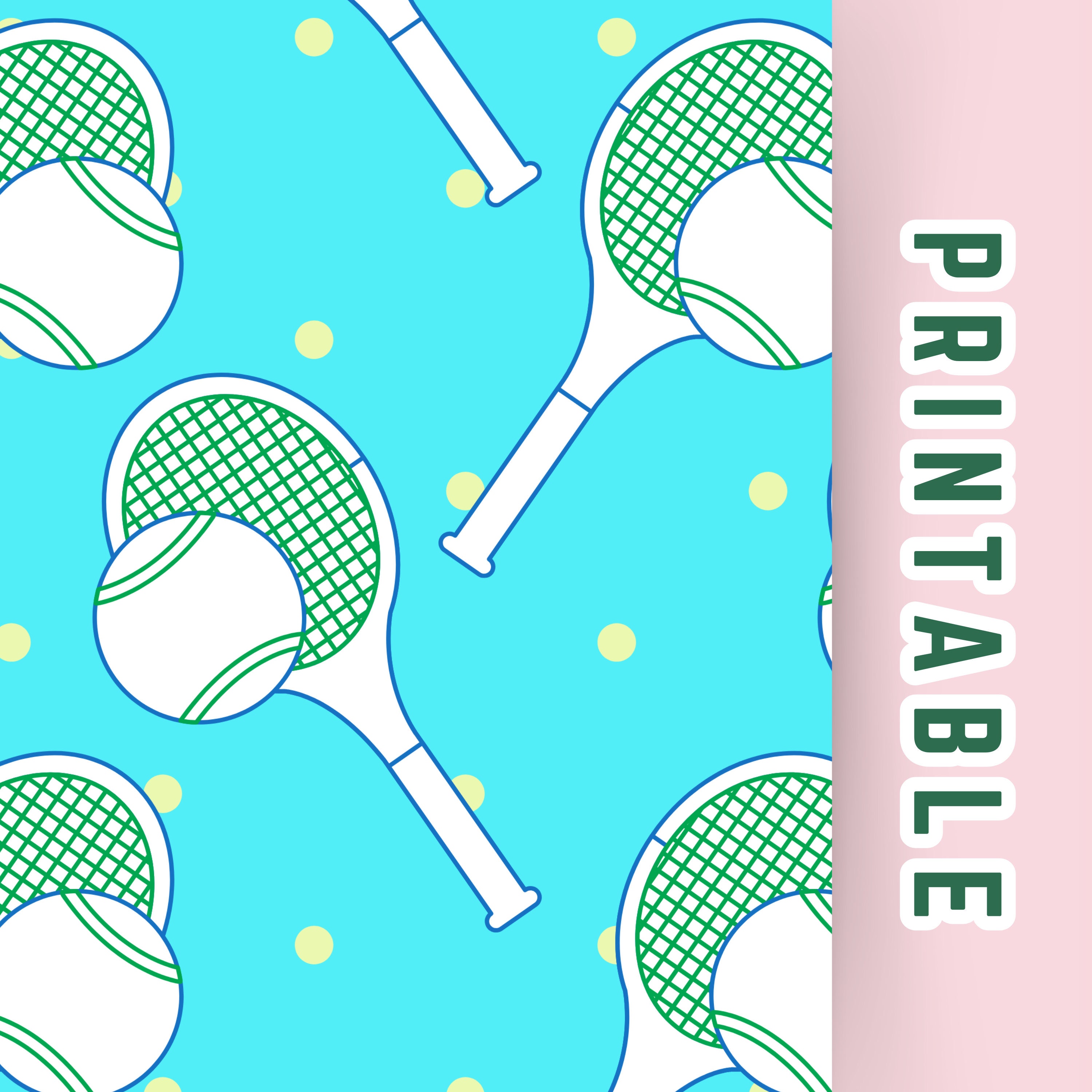 Seamless Tennis Digital Paper Bundle Tennis Ball, Court, Patterns ...