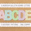 Printable Coastal Bulletin Board Letters | Scallops, Blue Gingham ...