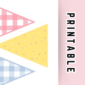 Colorful Easter Printable Banner and Garland Instant Download Patterned ...