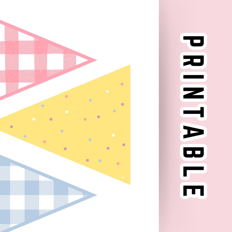 Colorful Easter Printable Banner and Garland Instant Download Patterned ...