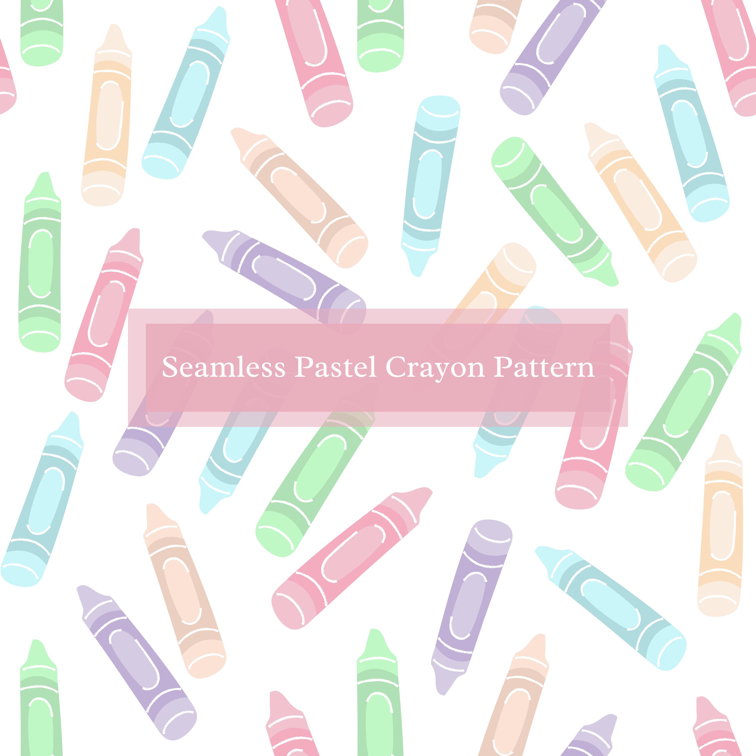 Seamless Pastel Crayon Pattern School Paper, Classroom Decor, Crafts ...
