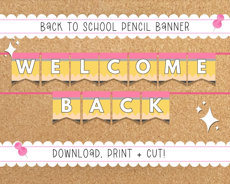 Printable Welcome Back to School Banner | Bulletin Board Decor ...