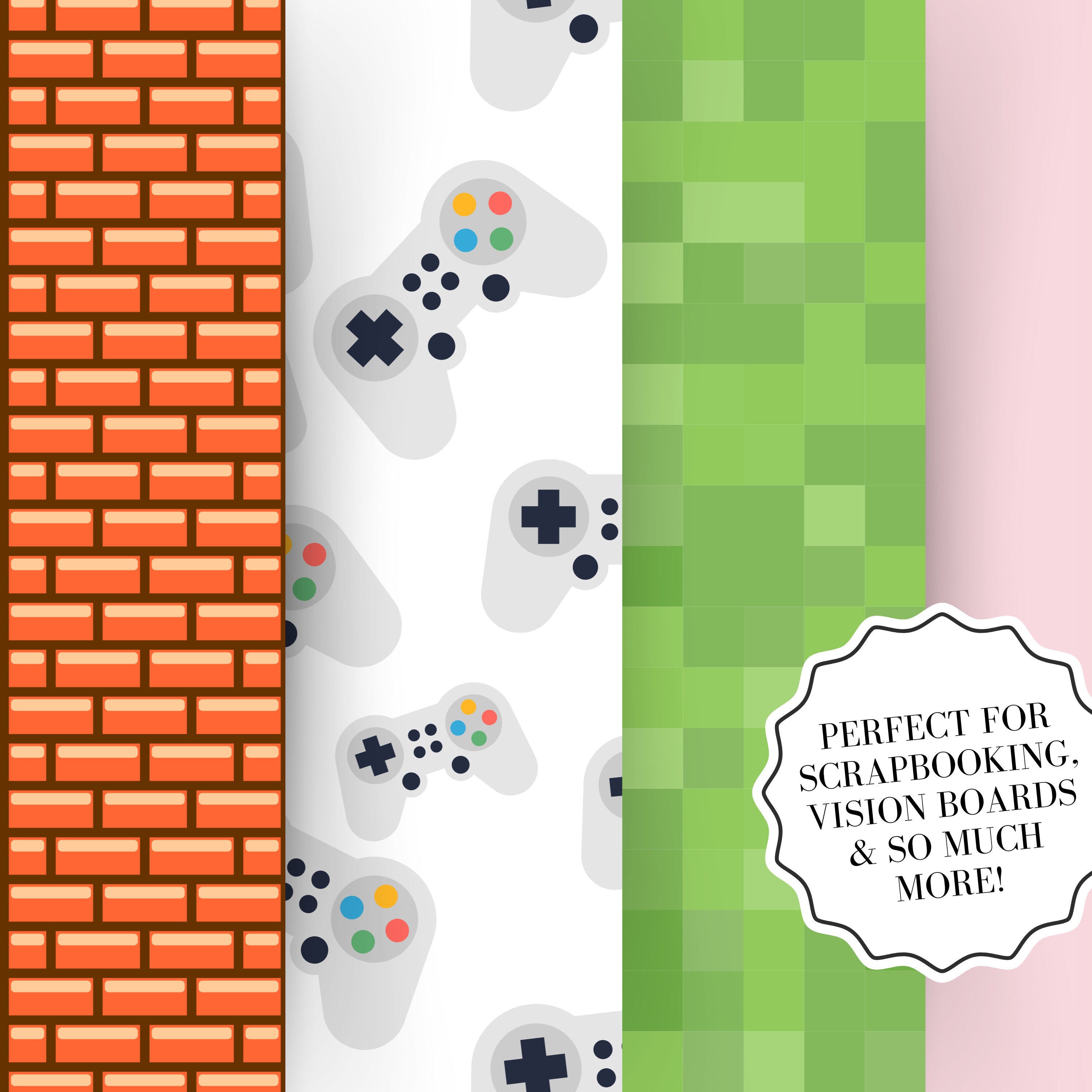 Instant Download Gaming Digital Paper Bundle Printable Gaming ...