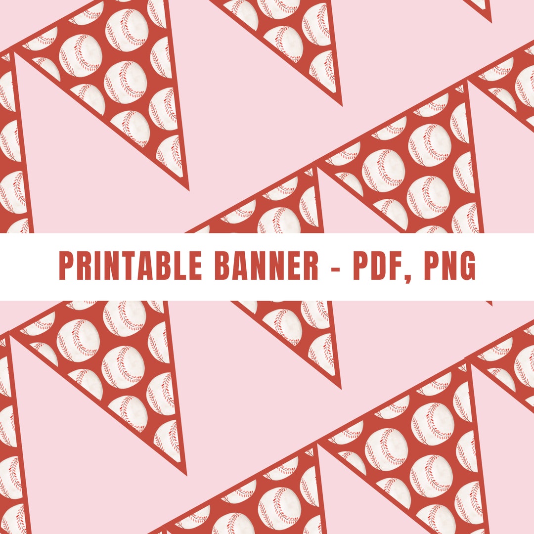 Printable Baseball Banner | Rookie Year Birthday Party Banner | Sports ...