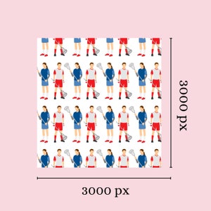 Seamless Lacrosse Digital Paper Bundle | Boys, Girls Lacrosse Team ...