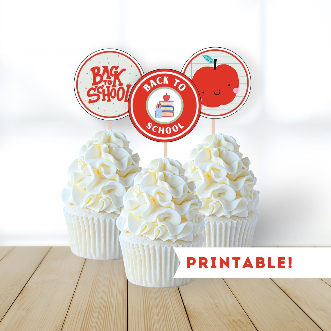 Printable Back to School Cupcake Toppers for Kids | Instant Download ...