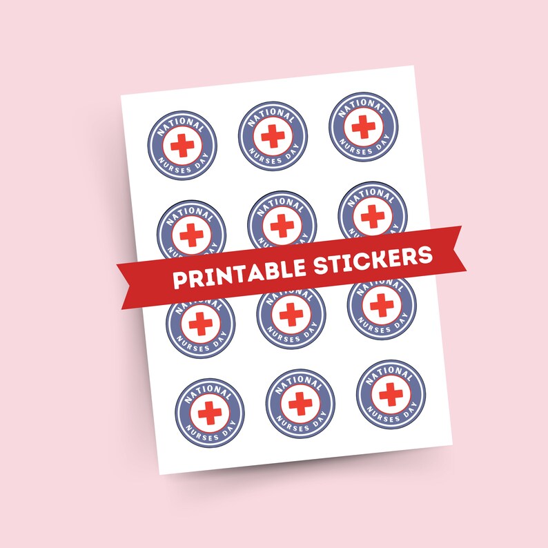 Printable Nurses Day Stickers National Nurses Day Thank You Stickers ...