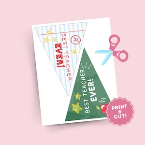 Printable Best Teacher Ever Pennants, Flags, Banners | Gifts for ...