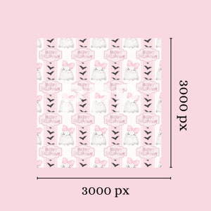 Seamless Pink Halloween Digital Pattern | Instant Download, Watercolor ...