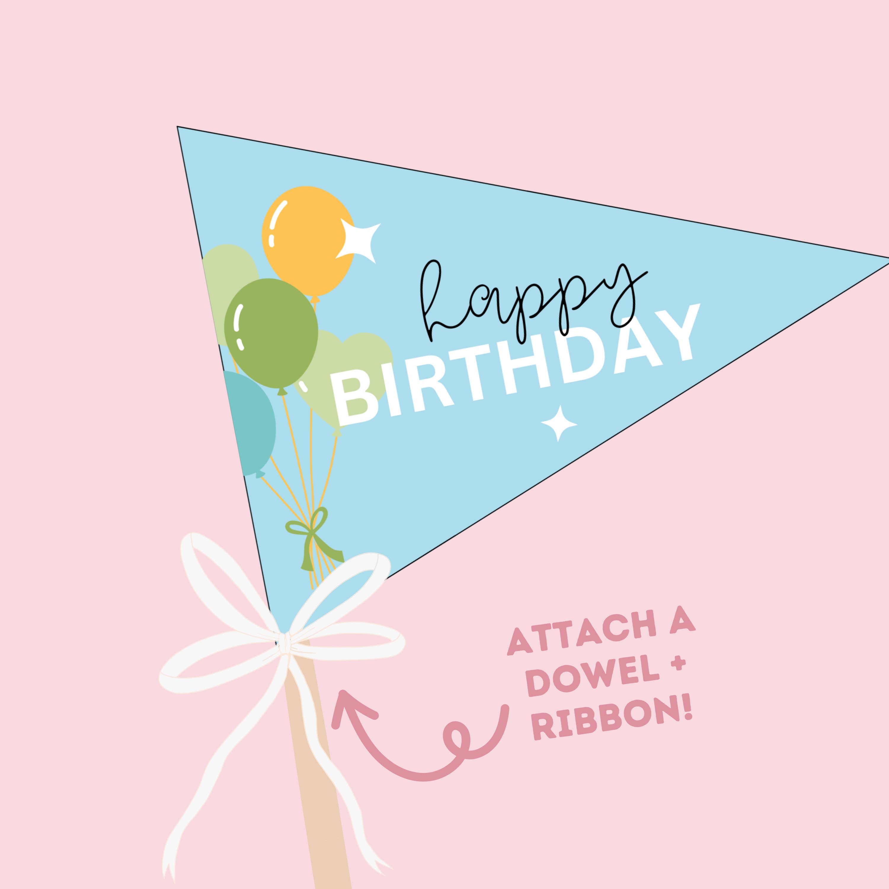 Printable Happy Birthday Pennant Banners for Boys and Girls Colorful ...
