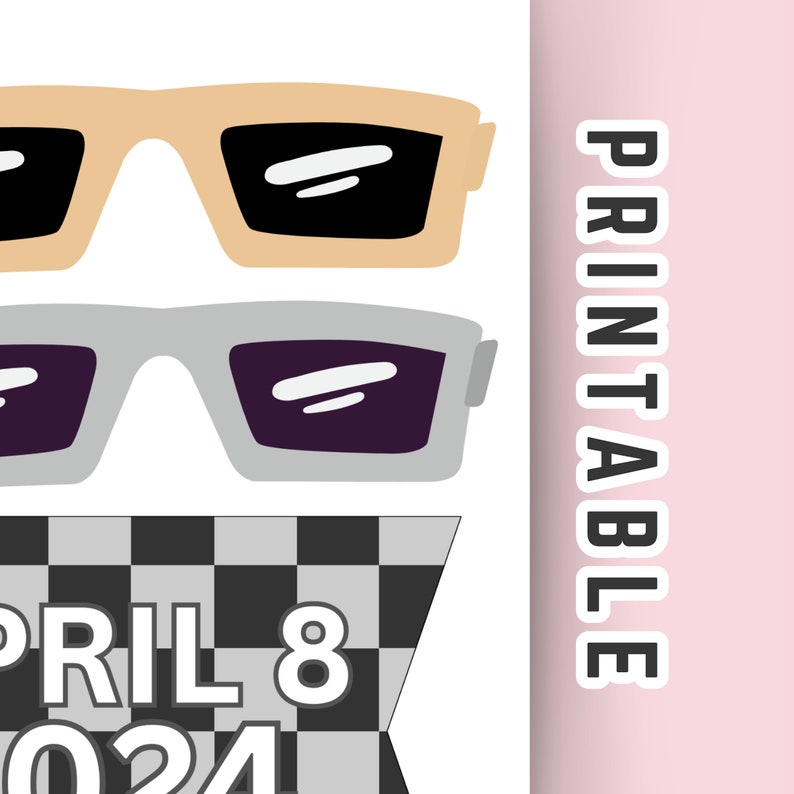 Printable 2024 Total Solar Eclipse Photo Props Signs | Photo Booth ...