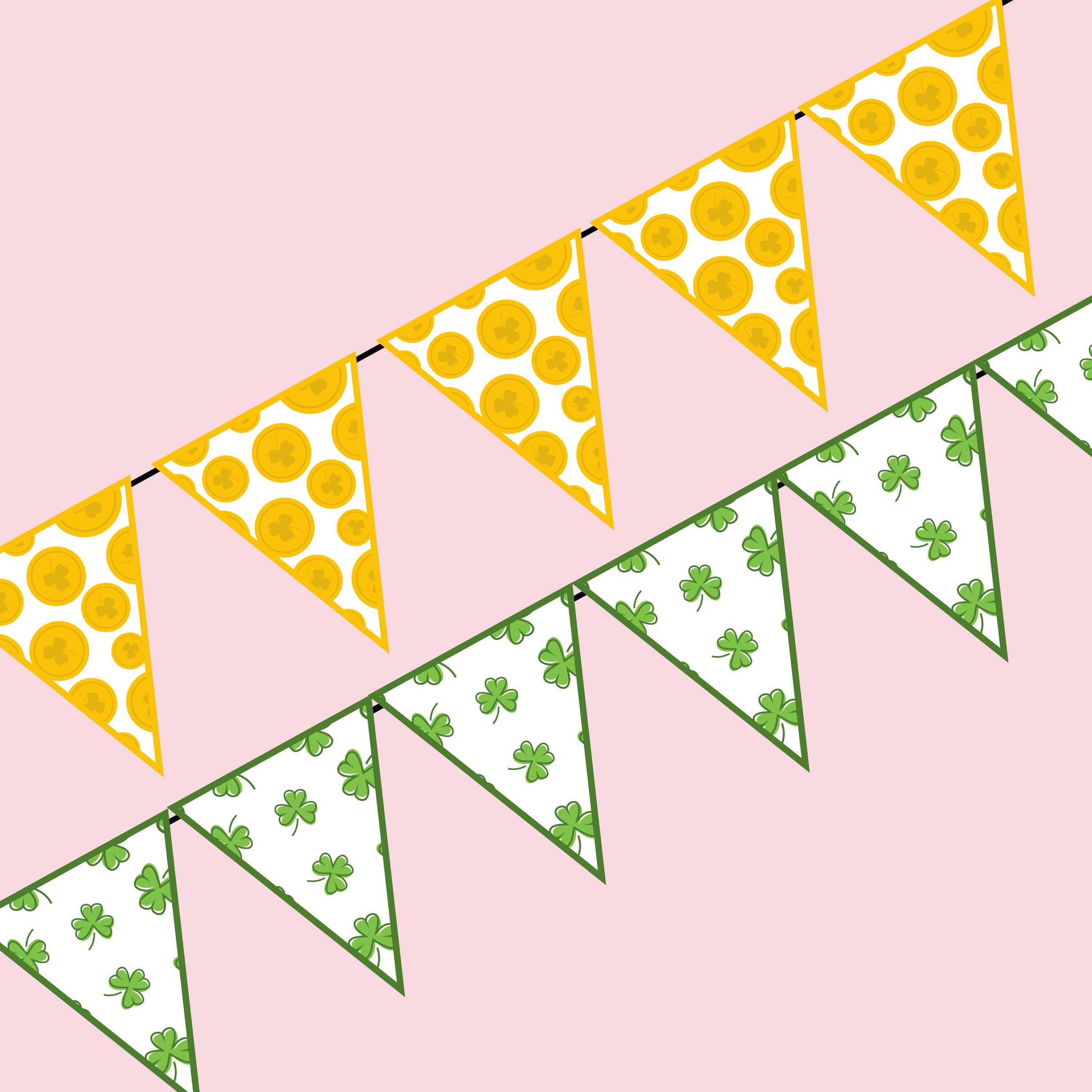 St Patricks Day Printable Banner Instant Download Green St Paddy's Day ...