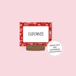 Printable Red Bandana Print Banner | Western, Cowboy, Country, Rodeo ...