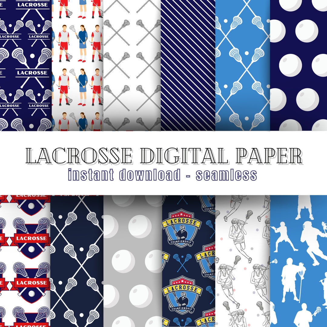 Seamless Lacrosse Digital Paper Bundle | Boys, Girls Lacrosse Team ...