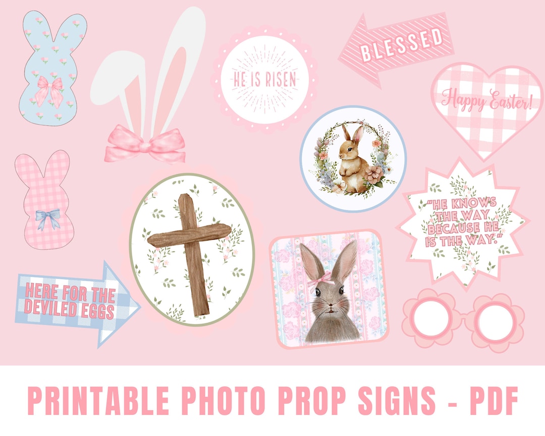 Printable Girly Easter Photo Props | Cute Signs for Easter Baskets ...