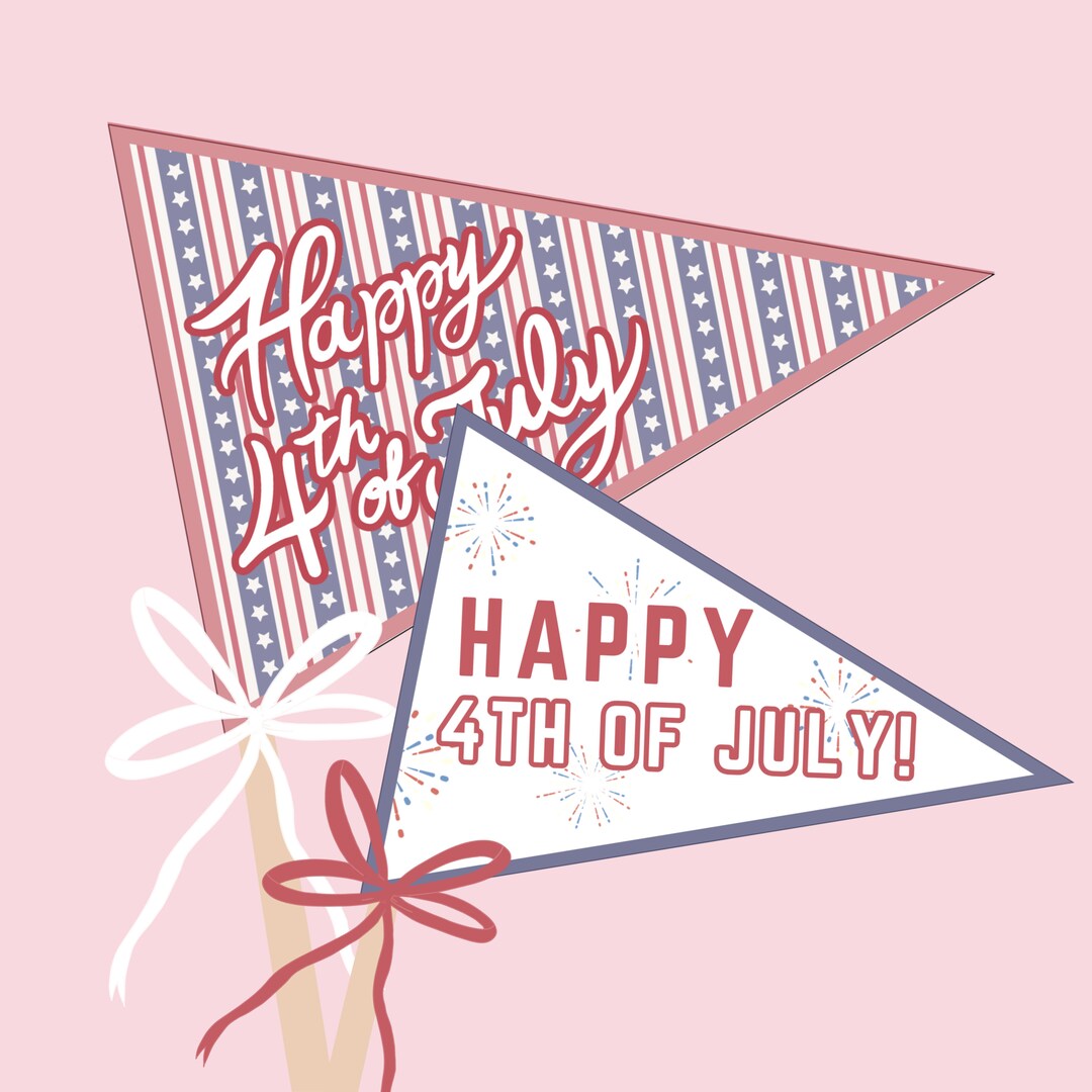 Printable Fourth of July Pennants | Instant Download 4th of July Party ...