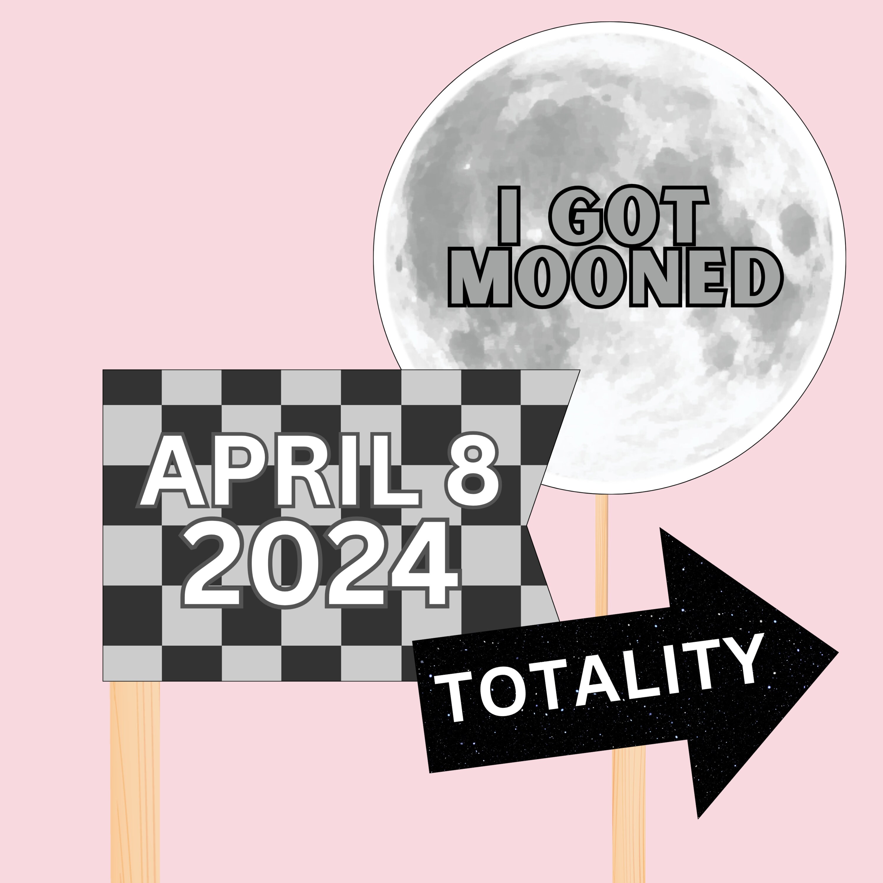 Printable 2024 Total Solar Eclipse Photo Props Signs Photo Booth Sticks ...