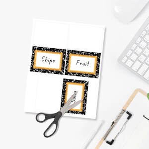 Editable School Food Labels, Name Cards | Custom, Printable Composition ...